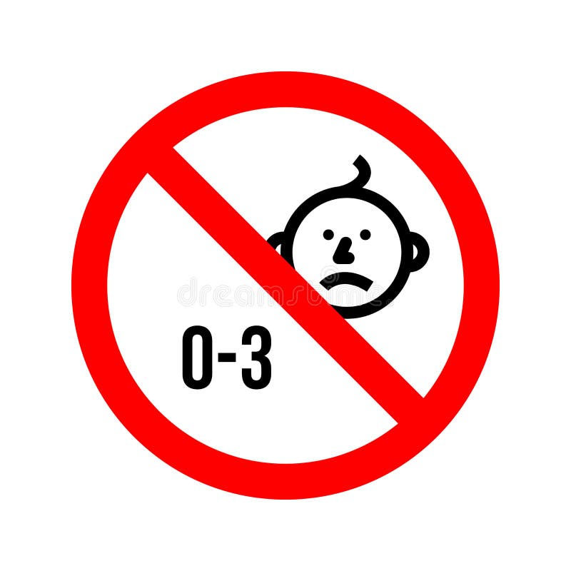 Vector Warning Sign Not Suitable for Children Under Three Years Old on ...