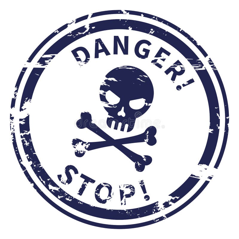 Vector Warning Stamp - Skull with Text - Danger, Stop Stock Vector ...