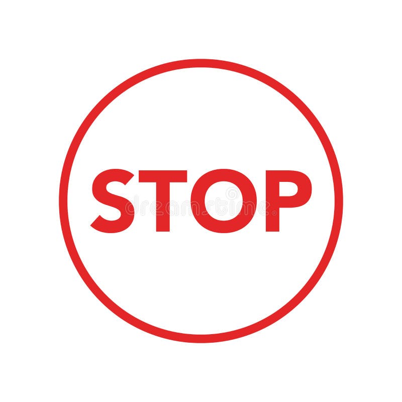 Vector Warning Stop Sign Icon. Caution Stop Sign Sticker Illustration ...