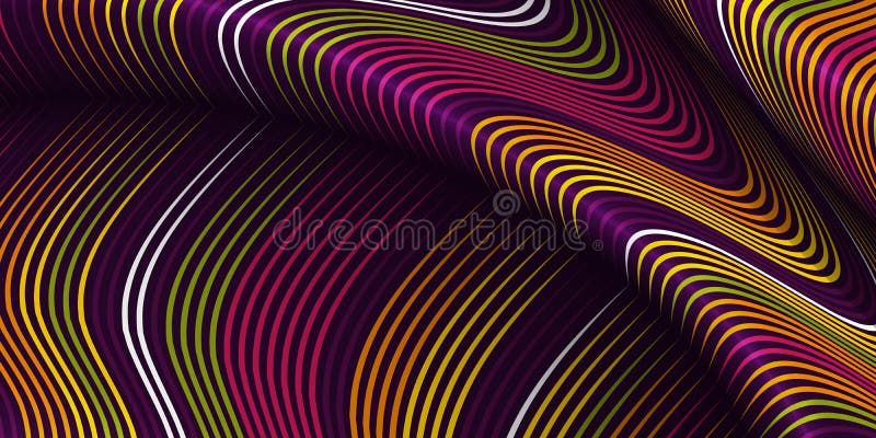 Vector Warped Lines Background. Flexible Stripes Twisted As Silk ...