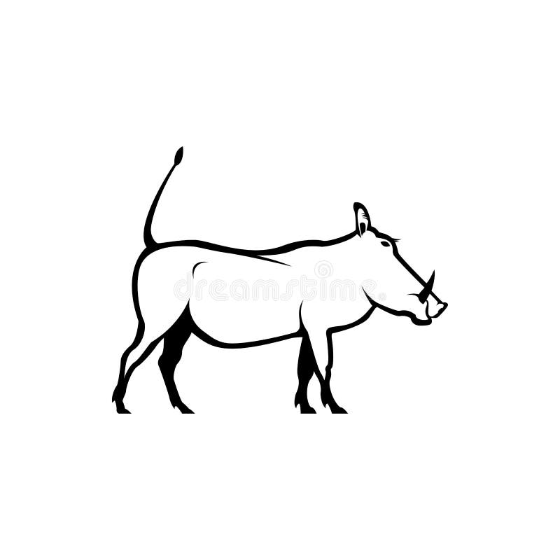 Vector Warthog Silhouette View Side for Retro Logos, Emblems, Badges ...