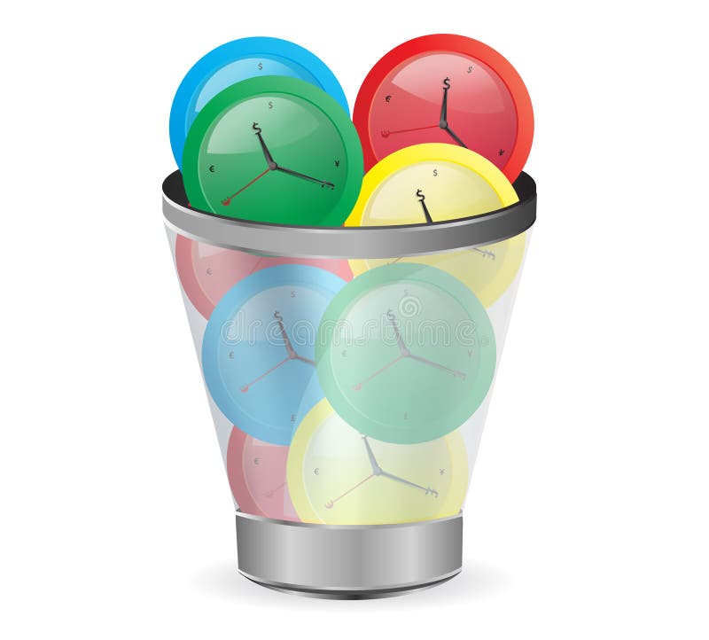 Vector Wasting Time Concept Stock Vector - Illustration of alarm ...