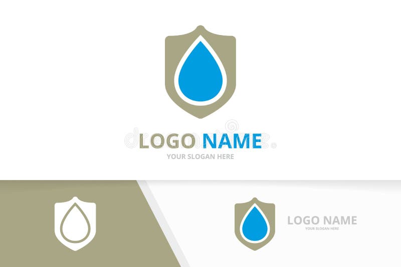 Vector Water and Shield Logo Combination. Unique Security Logotype ...