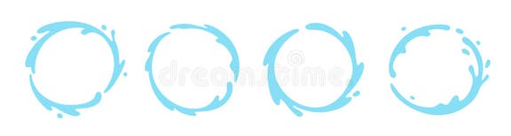 Vector Water Splash Circle Logo Icon. Round Water Splash Flat Frame ...