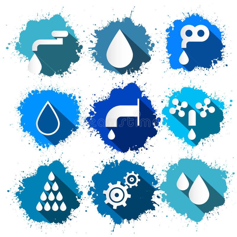 Water symbols stock vector. Illustration of fluid, rounded - 15569395
