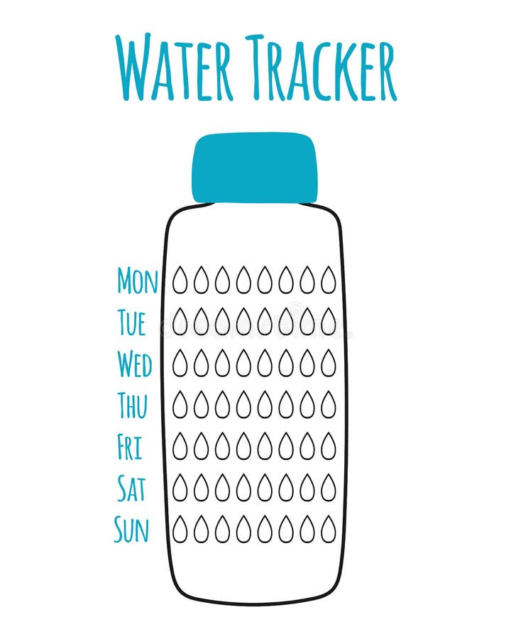 Vector Water Tracker Template. Water Control. Water Drinking Check ...