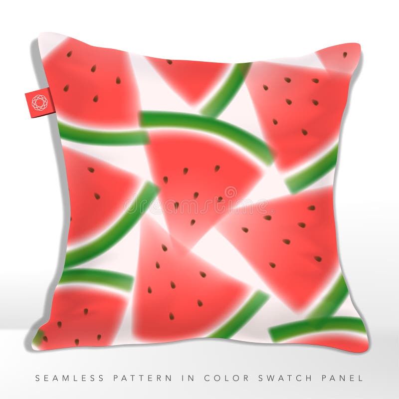 Vector Watercolor or Blurred Effect Watermelon Seamless Graphic or ...