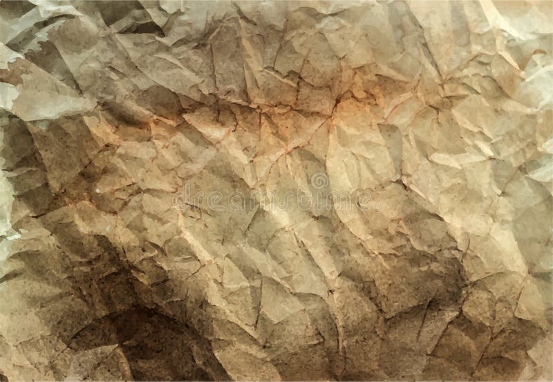 Vector Watercolor Crumpled Old Paper Stock Illustration - Illustration ...