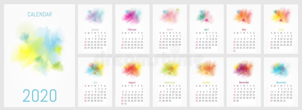 Watercolor Design Calendar Stock Illustrations – 11,367 Watercolor ...