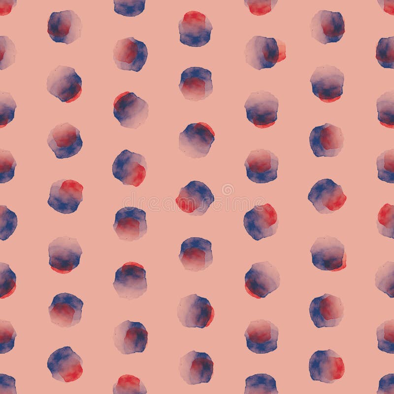Vector Red Blue Dots Stains Pink Seamless Pattern Stock Vector ...