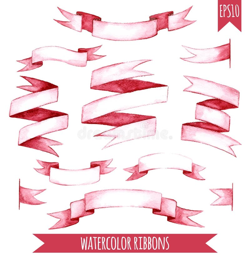 Vector watercolor ribbons. stock vector. Illustration of creative ...