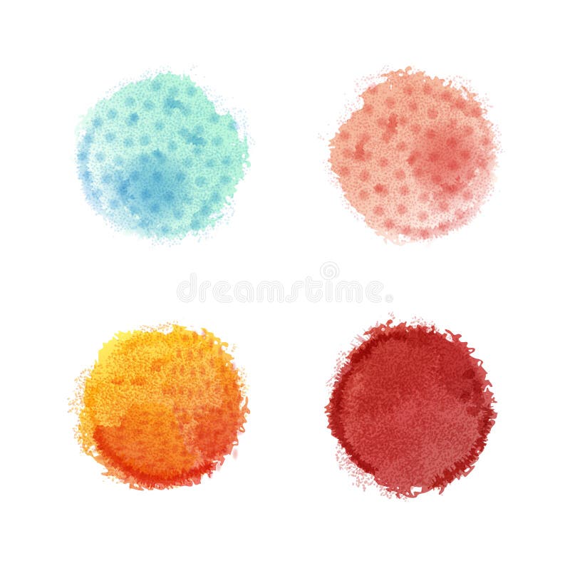 Vector Watercolor Round Spots with Hand Drawn Stock Vector ...