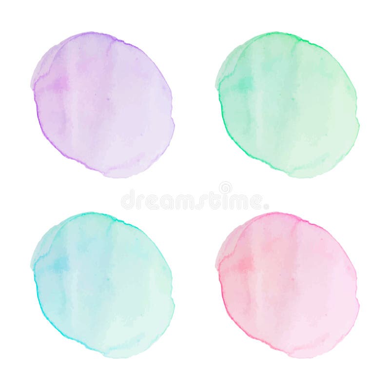 Vector Watercolor Round Stains Set Stock Vector - Illustration of hand ...