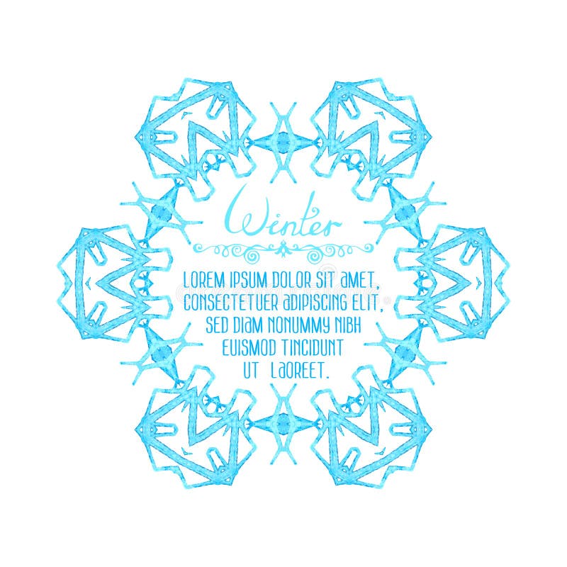 Vector Watercolor Snowflake on White Background. Stock Vector ...