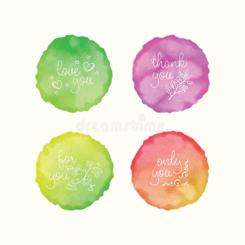 Vector Watercolor Stains, Hand Drawn Doodle Elements. Hand Painted ... Vector Watercolor Stains, Hand Drawn Doodle Elements. Hand Painted ...