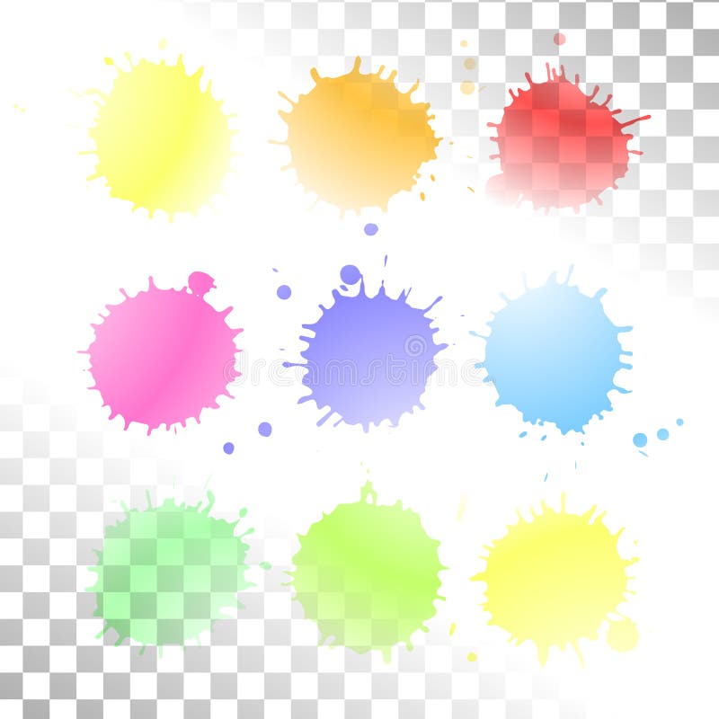 Vector Watercolor Transparent Stain. Set of Ink Blots Stock Vector ...