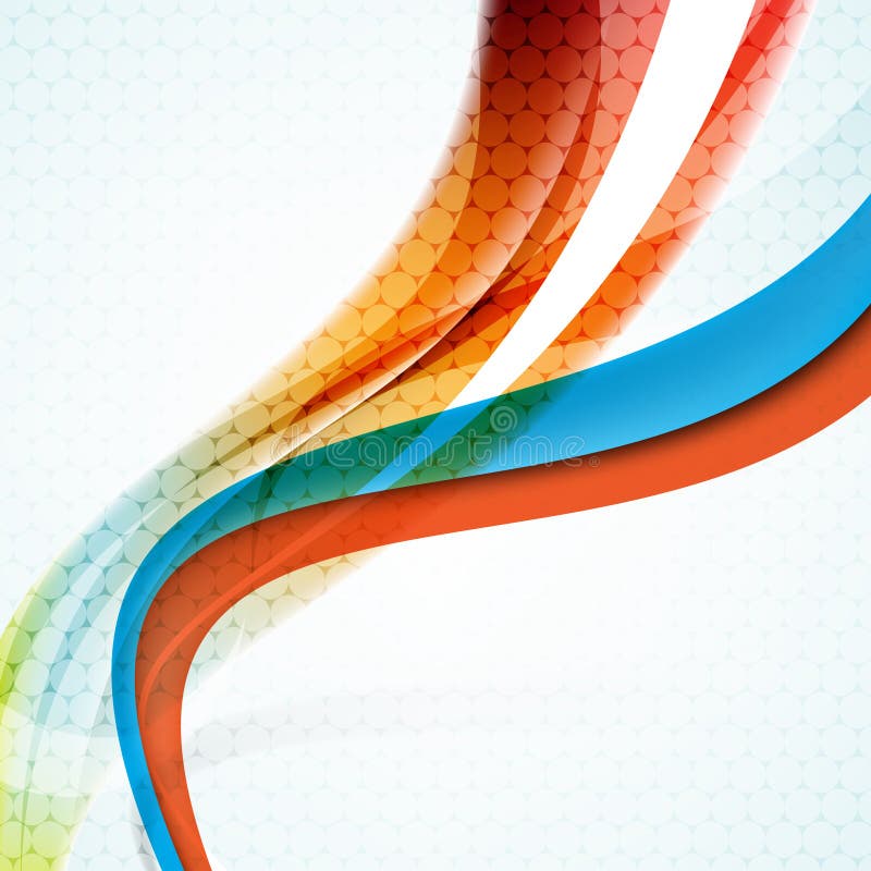 Vector Wave Elements in Blue, Orange and Green Business Background ...