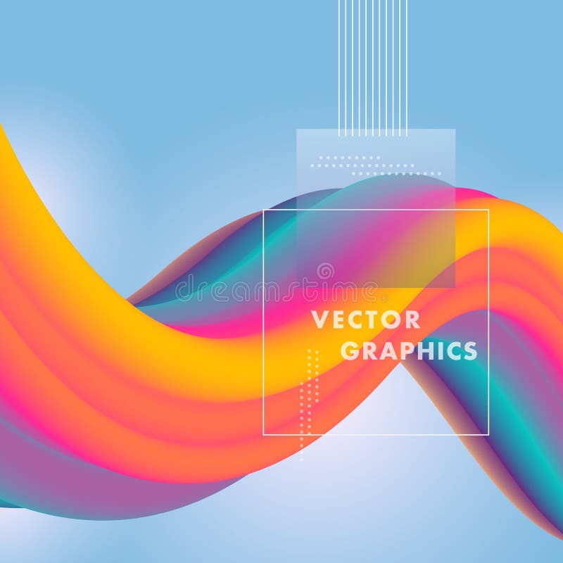 Vector Wave Liquid Shape in Gradient Color Background Stock ...
