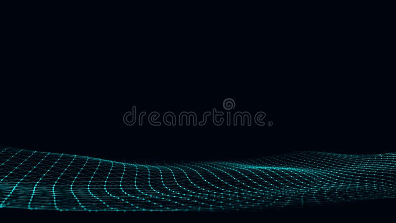 Vector Wave with Motion Dots and Lines. Abstract Digital Background ...