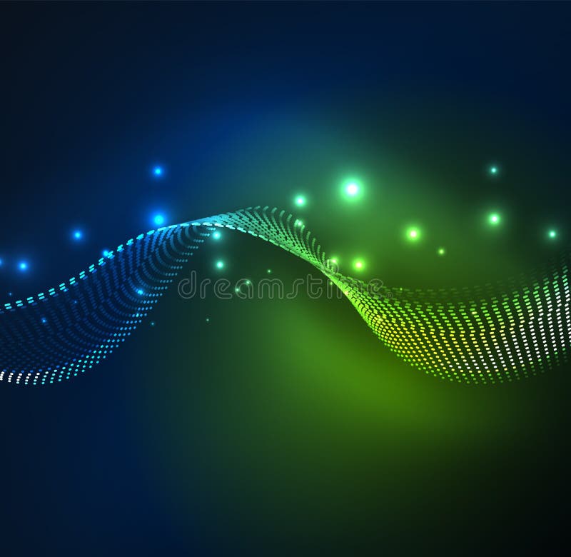 Vector Wave Particles Background Stock Vector - Illustration of power ...