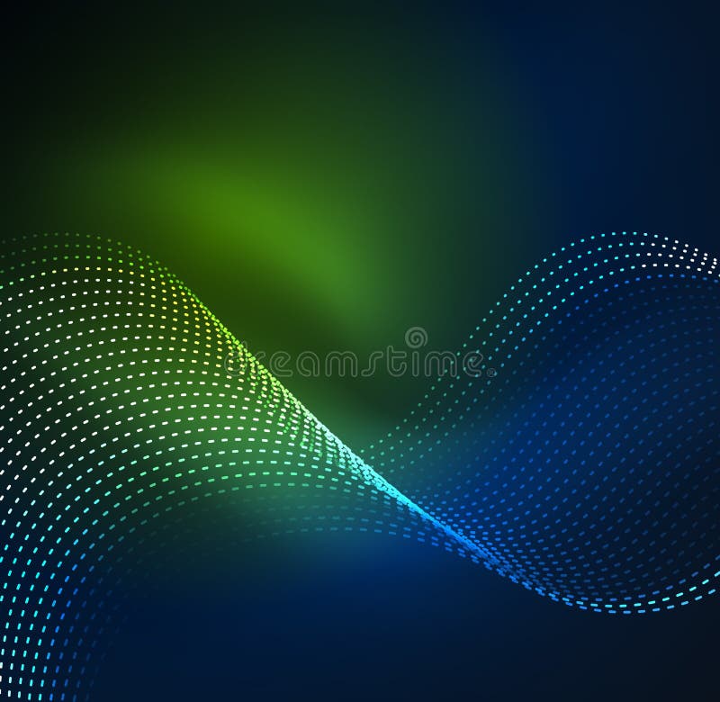Vector Wave Particles Background Stock Vector - Illustration of cyber ...