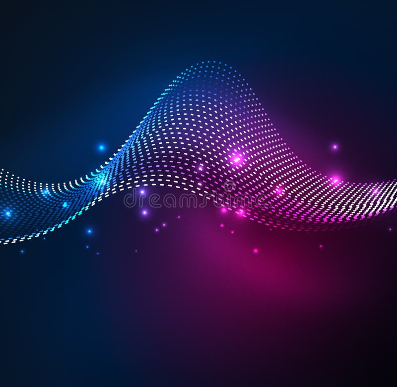 Vector Wave Particles Background Stock Vector - Illustration of flow ...