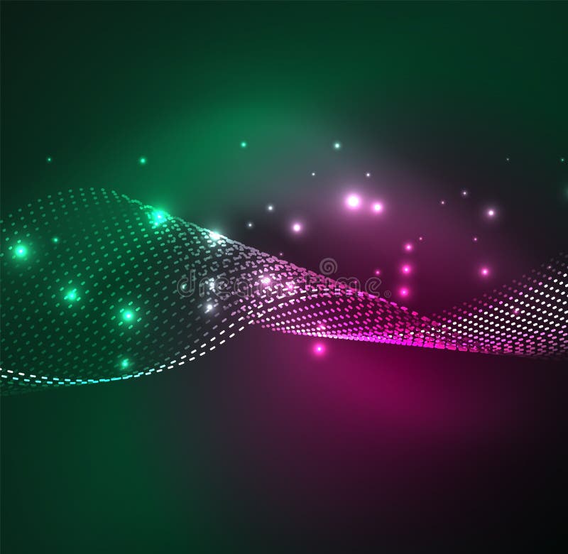 Vector Wave Particles Background Stock Vector - Illustration of ...