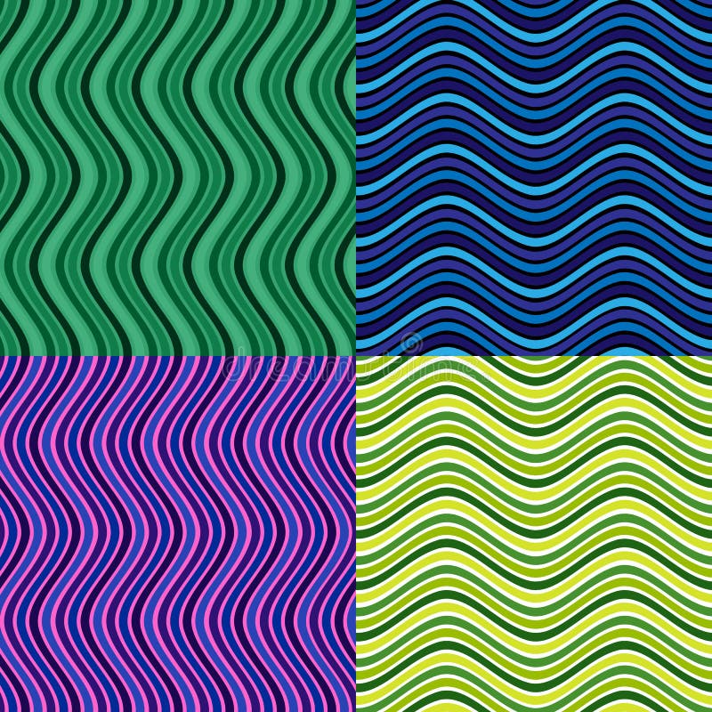 Vector Waves in Different Colors. Arranged with a Certain Rhythm ...