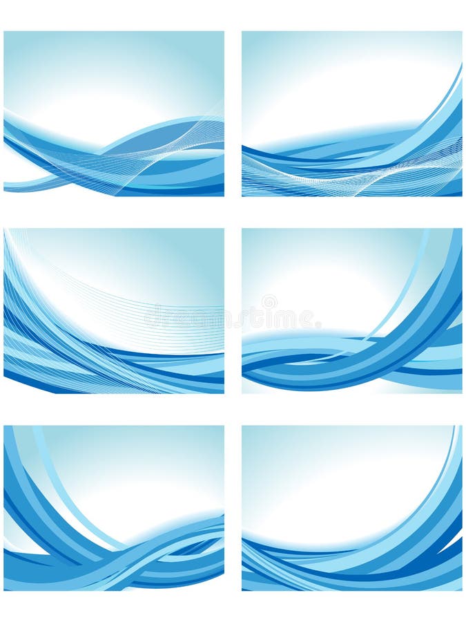 Blue Glow Swoosh Line Header Footer Set Stock Vector - Illustration of ...