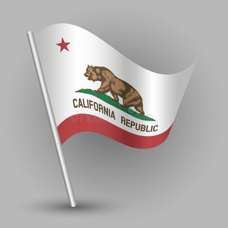 Vector Triangle American State Flag on Slanted Silver Pole - Icon of ...