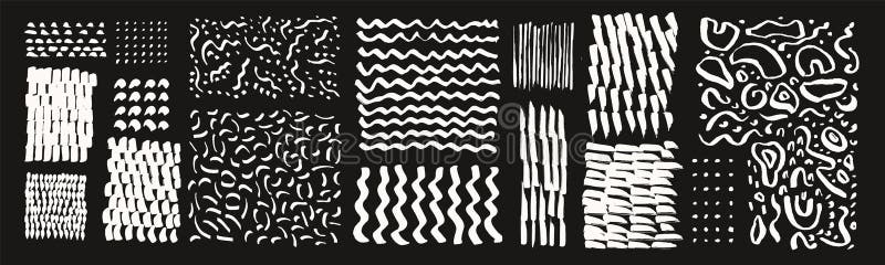 Vector Wavy Brush Stroke Set. Doodle Scribble Hand Drawn Pattern ...