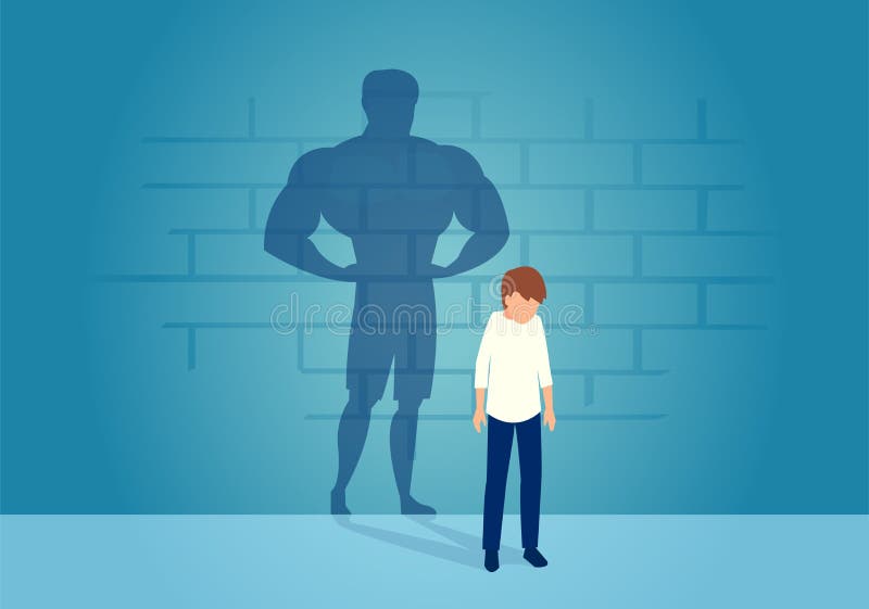 Vector of a Weak Man Teenager Standing Depressed in Front of a Wall ...