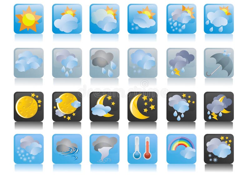 Weather icons. stock vector. Illustration of collection - 17037605