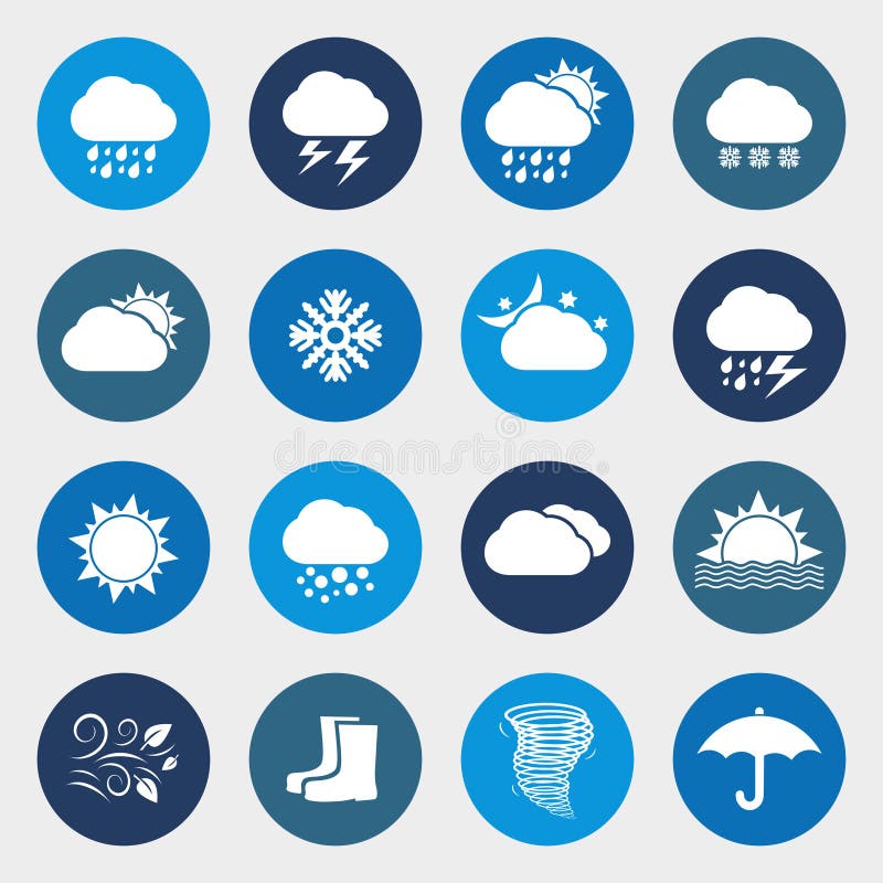 Vector Weather Forecast Icon Set Stock Vector - Illustration of ...