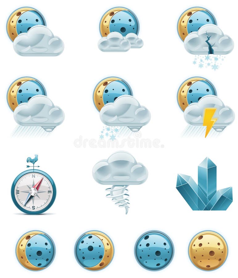 Weather forecast icon set stock vector. Illustration of icons - 8174561