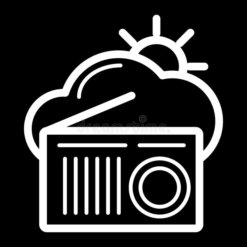 Vector Weather Forecast for the Radio. Clouds and Sun and Radio on ...