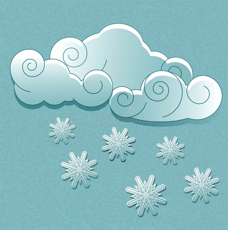 Clouds with snowflakes stock vector. Illustration of environmental ...