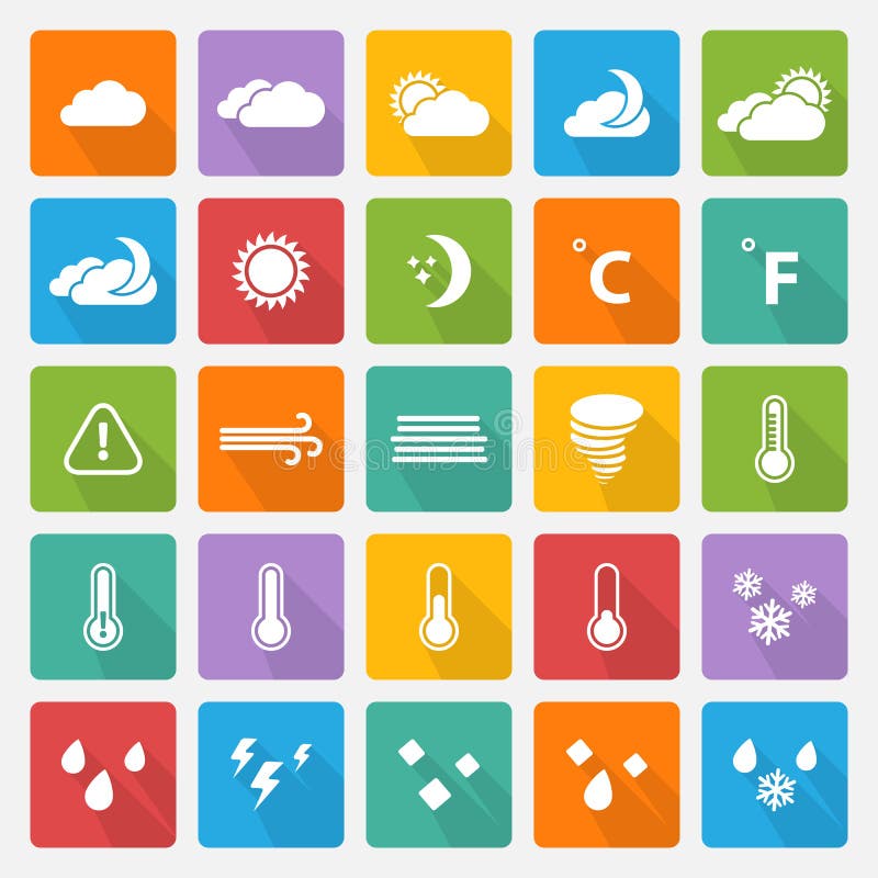 Vector Weather icons set stock vector. Illustration of lightning - 54730756