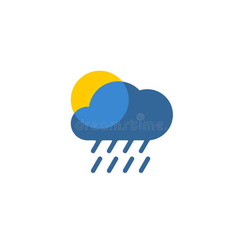 Vector Weather Rain Flat Style Symbol Icon Stock Vector - Illustration ...