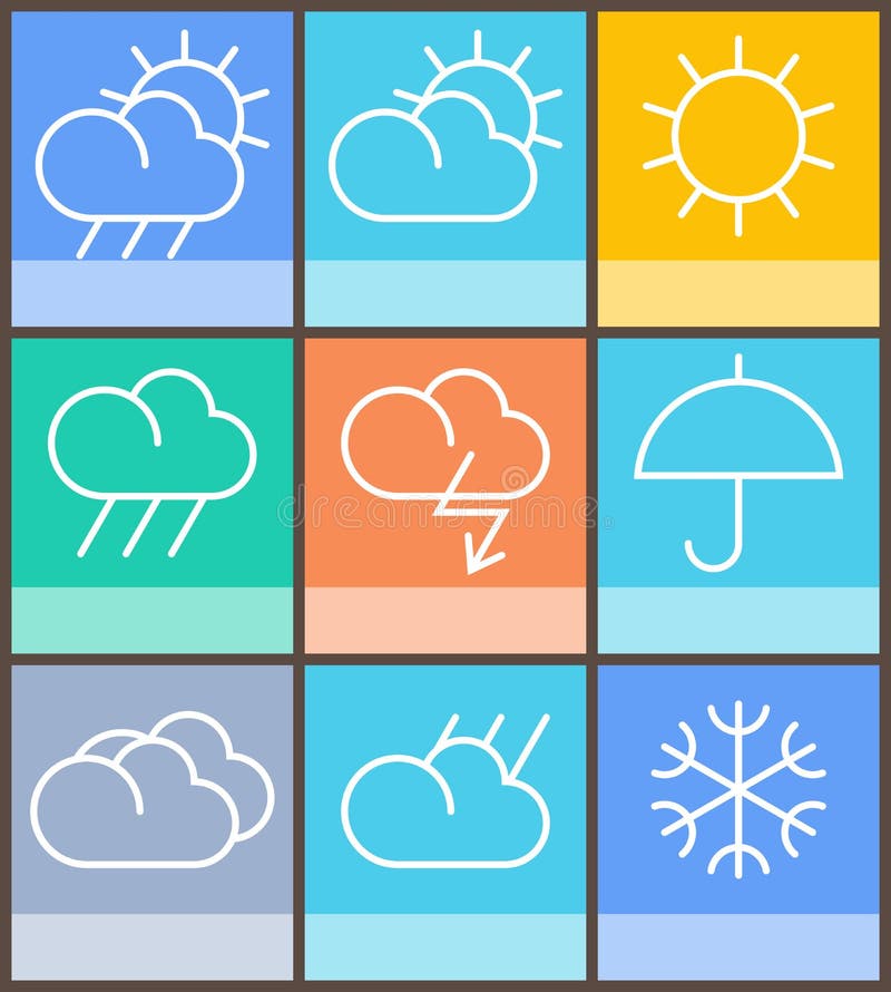 Vector weather symbols stock vector. Illustration of meteorology - 31022640