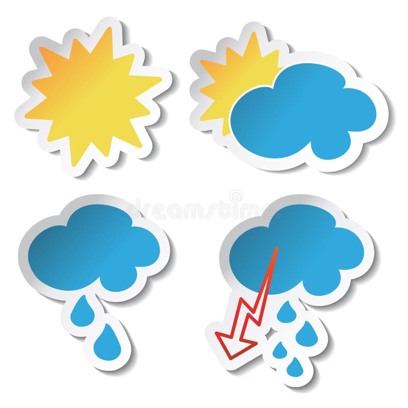 Vector weather stickers stock vector. Illustration of cold - 16465807