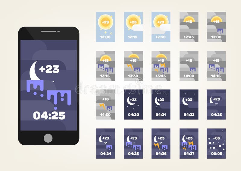 Vector Weather Widget Templates Design Stock Vector - Illustration of ...