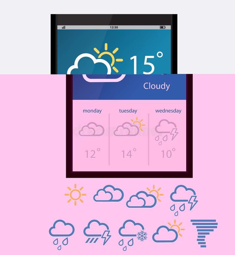 Weather Application User Interface Concept Stock Illustration ...