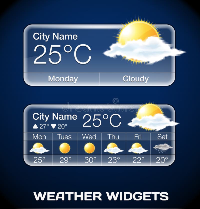 Vector Weather Widgets stock illustration. Illustration of application ...