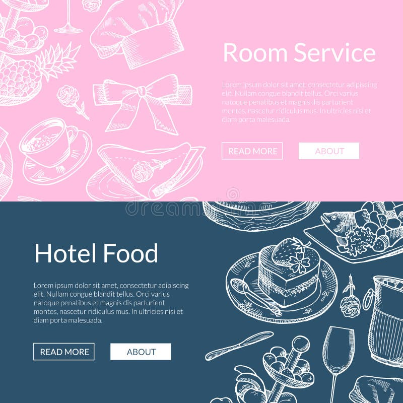 Vector Web Banner Templates Restaurant or Room Service Stock Vector ...