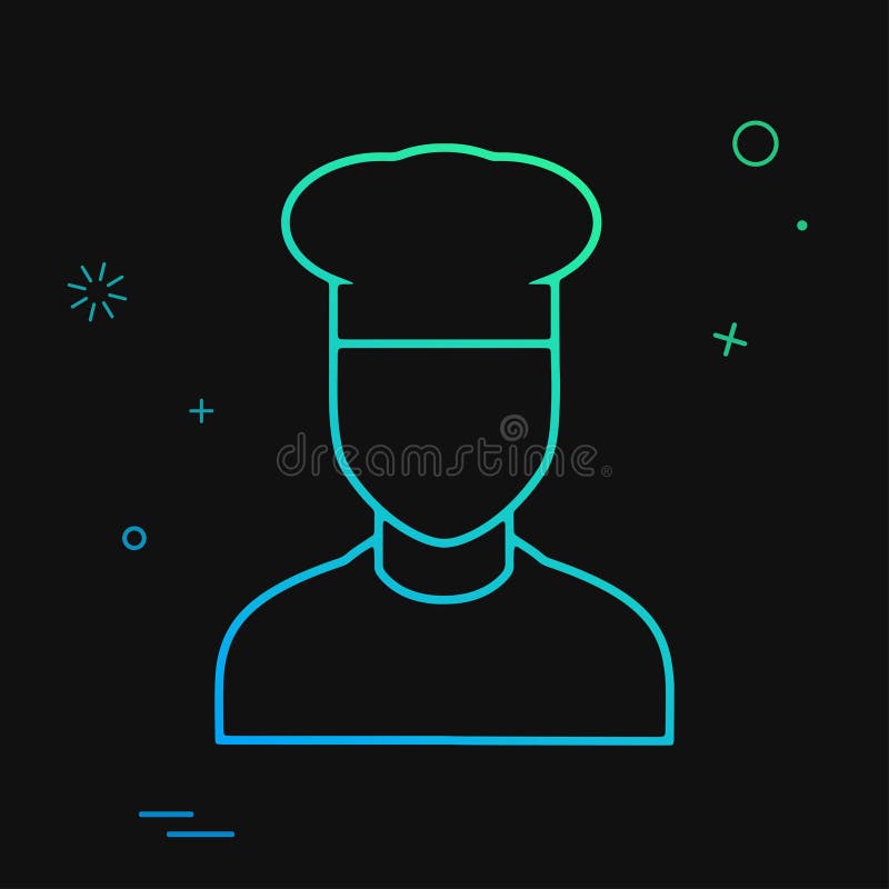 Vector Web Icon, Profession of a Cook, Man in Chef`s Hat Stock Vector ...