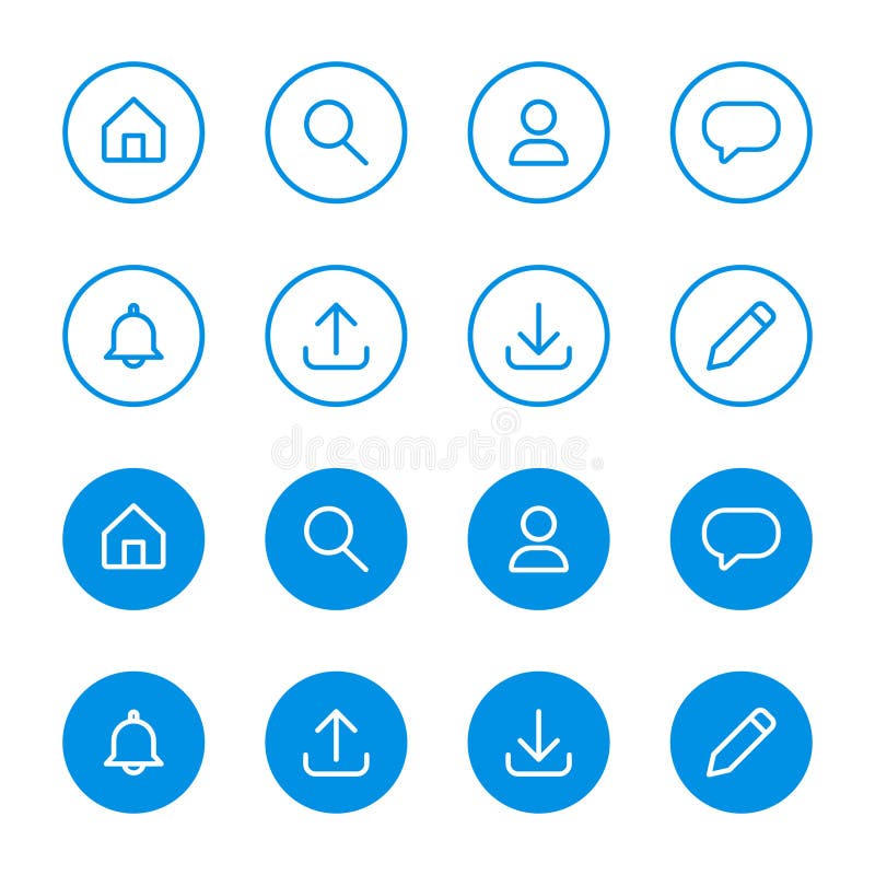 Vector Web Icon Set. Icon Collection Stock Illustration - Illustration ...