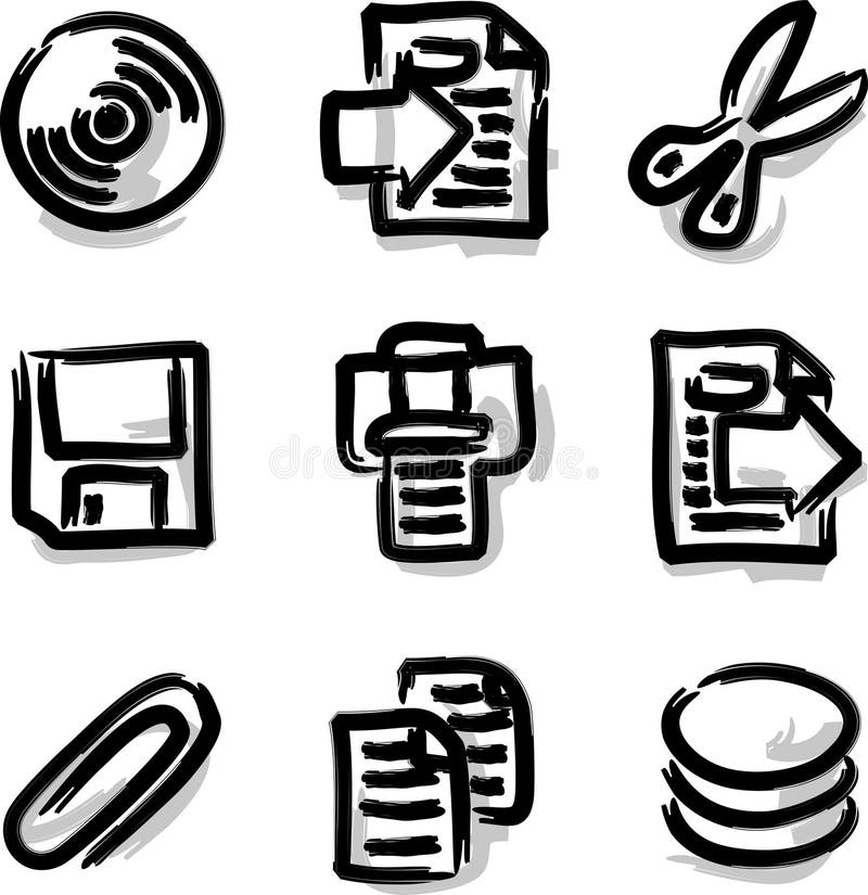 Vector Web Icons Marker Colour Contour Tools Stock Vector ...