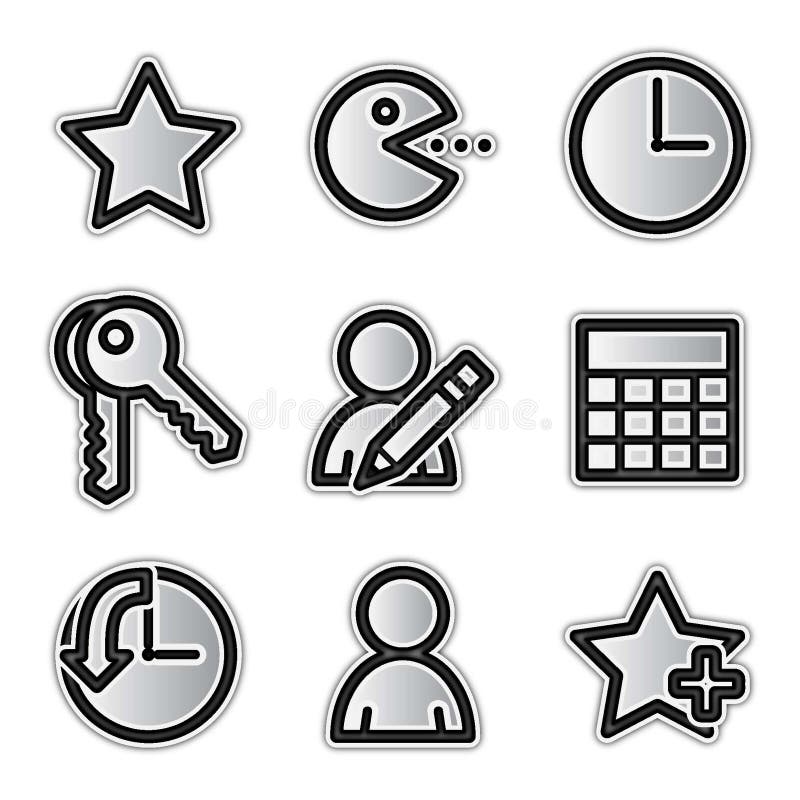 Vector Web Icons, Silver Contour Favorites Stock Vector - Illustration ...