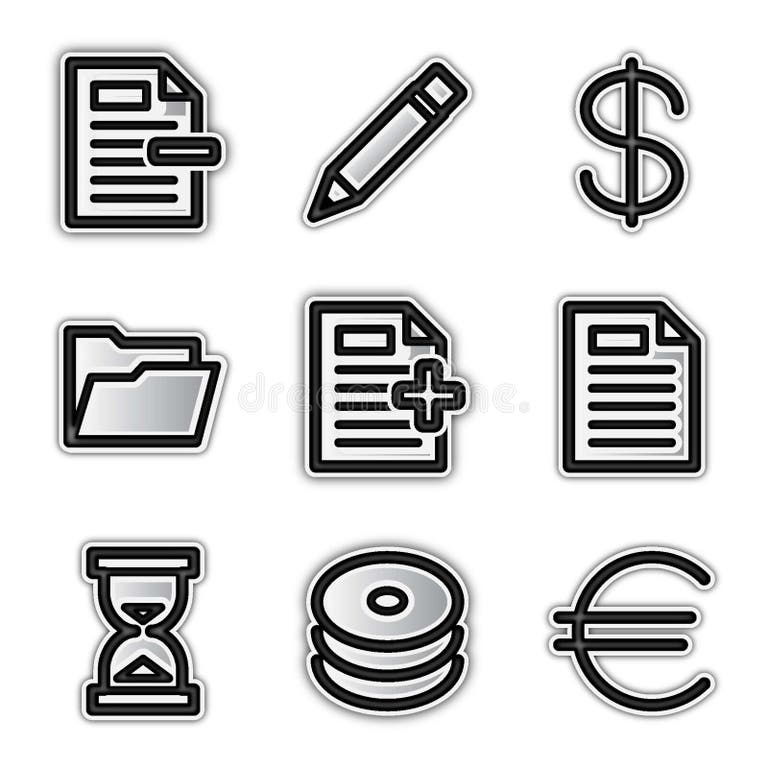 Vector Web Icons, Silver Contour Various Stock Vector - Illustration of ...